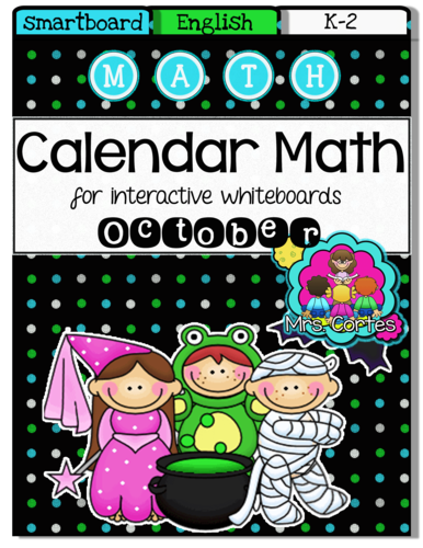 SMARTBOARD Calendar Math- October HALLOWEEN VERSION (English ...