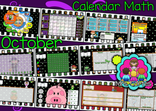 SMARTBOARD Calendar Math- October HALLOWEEN VERSION (English ...
