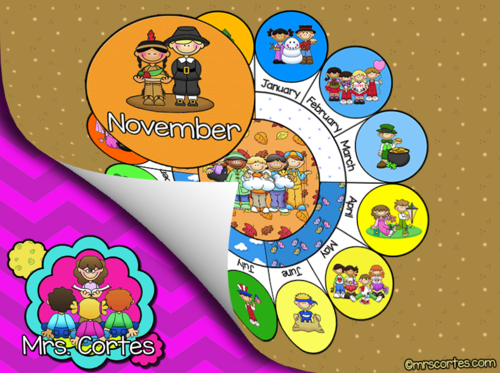 SMARTBOARD Calendar Math- November (English) | Teaching Resources