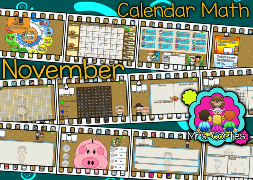 SMARTBOARD Calendar Math- November (English) | Teaching Resources