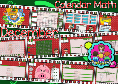 SMARTBOARD Calendar Math- December (English) | Teaching Resources