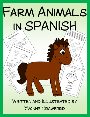 Spanish Farm Animals Vocabulary Sheets, Worksheets and Bingo Game ...