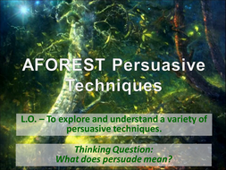 Persuasive Writing - AFOREST | Teaching Resources