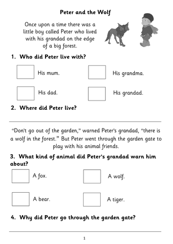 Five KS1 Fiction Reading Comprehension Booklets (based on popular ...