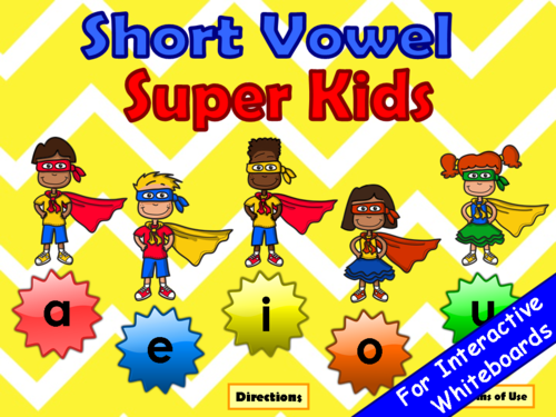 Short Vowels Super Kids PowerPoint Game | Teaching Resources
