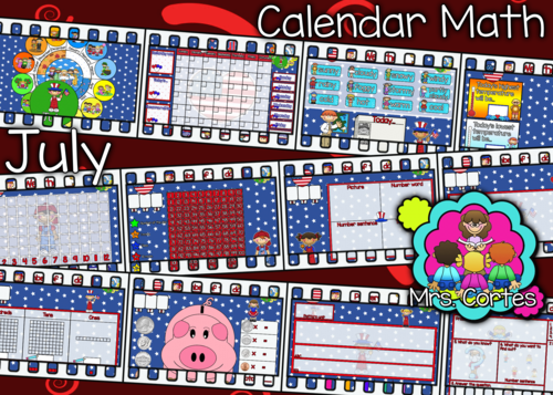 MIMIO Calendar Math-July (English) | Teaching Resources