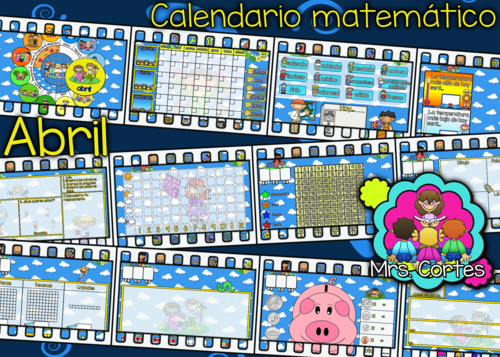 SMARTBOARD Calendar Math- Abril (Spanish) | Teaching Resources