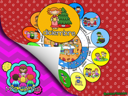 SMARTBOARD Calendar Math- Diciembre (Spanish) | Teaching Resources