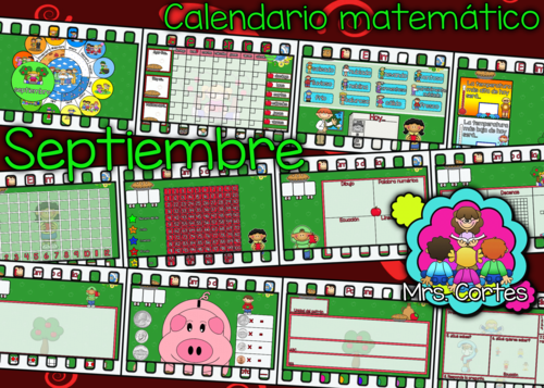 SMARTBOARD Calendar Math- Septiembre (Spanish) | Teaching Resources