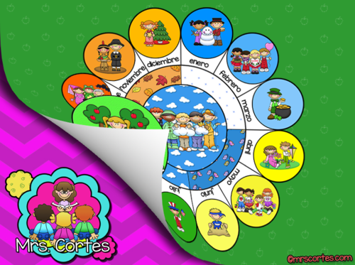 ACTIVBOARD Calendar Math- 13 Month Set (Spanish) | Teaching Resources