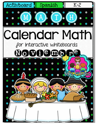 ACTIVBOARD Calendar Math- Noviembre (Spanish) | Teaching Resources