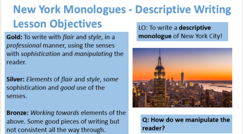Double Lesson Pack - New York Monologues and The Lake District Murder ...