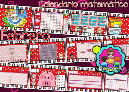 MIMIO Calendar Math- Febrero (Spanish) | Teaching Resources