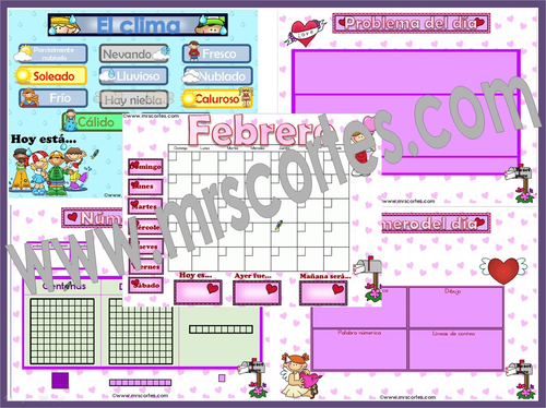 EASITEACH Calendar Math- Febrero (Spanish) | Teaching Resources