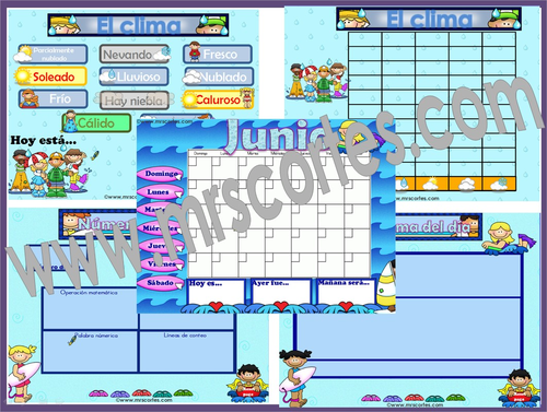 EASITEACH Calendar Math- Junio (Spanish) | Teaching Resources