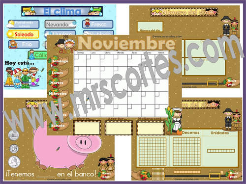 EASITEACH Calendar Math- Noviembre (Spanish) | Teaching Resources