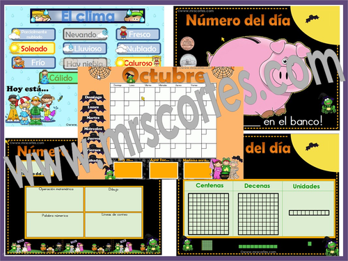 EASITEACH Calendar Math- Octubre (Spanish) | Teaching Resources