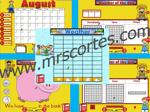 EASITEACH Calendar Math- August (English) | Teaching Resources
