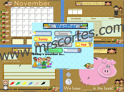 EASITEACH Calendar Math-November (English) | Teaching Resources