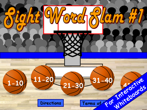 Sight Words Basketball #1 PowerPoint Game | Teaching Resources