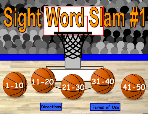 Sight Words Basketball #1 PowerPoint Game | Teaching Resources