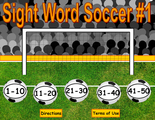 Sight Words Soccer #1 PowerPoint Game | Teaching Resources