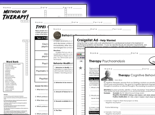 Psychology Therapy Unit Bundled - PPTs, Worksheets, Assessment & Video ...