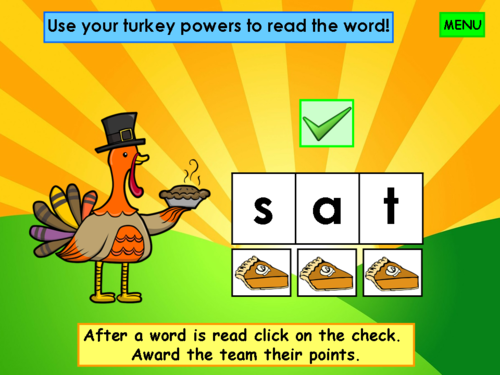 Short Vowels Turkey PowerPoint Game | Teaching Resources
