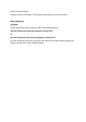 Year 10 revision Homework Pack AQA GCSE from 2016 | Teaching Resources