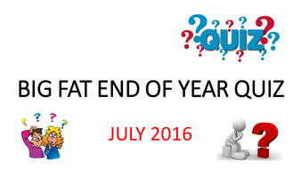 Big fat quiz of the year 2016 | Teaching Resources