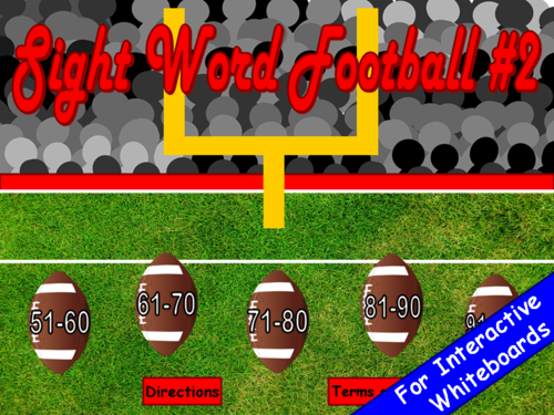 Sight Words Football #2 PowerPoint Game | Teaching Resources