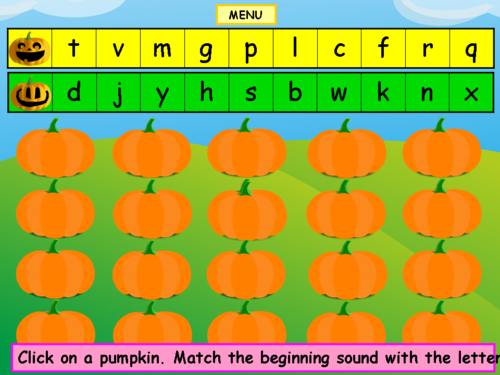 Phonics Pumpkin Patch Match PowerPoint Game | Teaching Resources