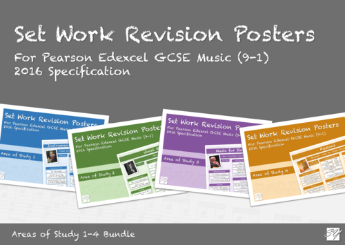 Set Work Revision Posters Bundle for Pearson Edexcel GCSE Music (2016 Specification) - Areas of ...