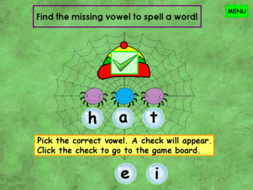 Short Vowels Spider PowerPoint Game | Teaching Resources