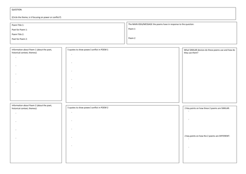 New AQA 'Power and Conflict' Poem Comparison- 2 poems by ...