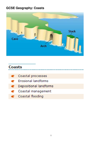GCSE Geography Coasts: Student Booklet | Teaching Resources