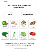 Fruit or Vegetable KS1 Lesson Plan and Worksheet | Teaching Resources