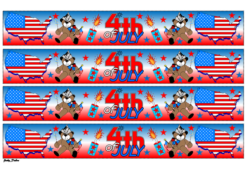 4th of July Themed Lined paper, Page borders and Cut-out Borders ...