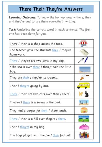 Homophones - Their, There and They're | Teaching Resources