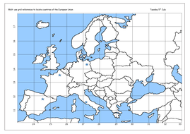 Grid reference using Europe European Union. | Teaching Resources