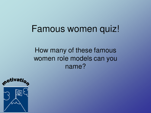 Form/tutor time activity: Famous Women Quiz by - UK Teaching Resources ...