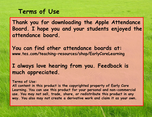 Apple PowerPoint Attendance Board | Teaching Resources