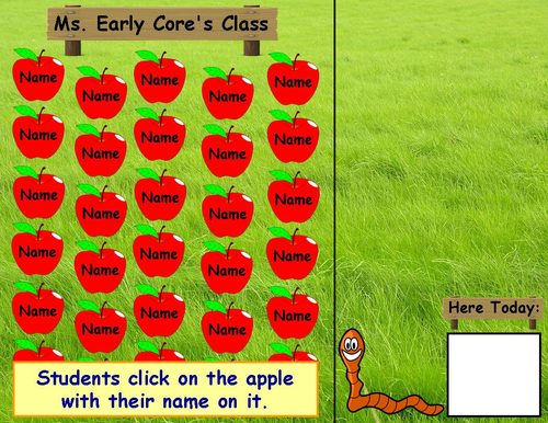 Apple PowerPoint Attendance Board | Teaching Resources