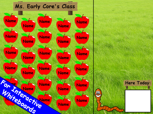 Apple PowerPoint Attendance Board | Teaching Resources