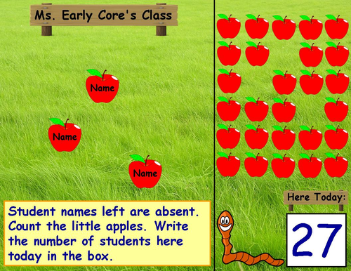 Apple PowerPoint Attendance Board | Teaching Resources