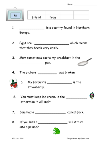 FR Blends worksheets | Teaching Resources