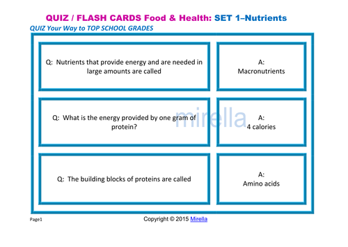 Food Health COMBO OFFER: FOOD NOTES Web Tour WITH QUIZ/ FLASH CARDS ...