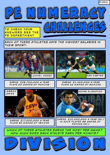 Numeracy in PE Display Board Posters by NW_PE - Teaching Resources - TES