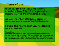 Pumpkin Attendance Board PowerPoint | Teaching Resources