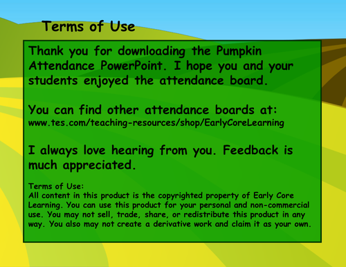 Pumpkin Attendance Board PowerPoint | Teaching Resources